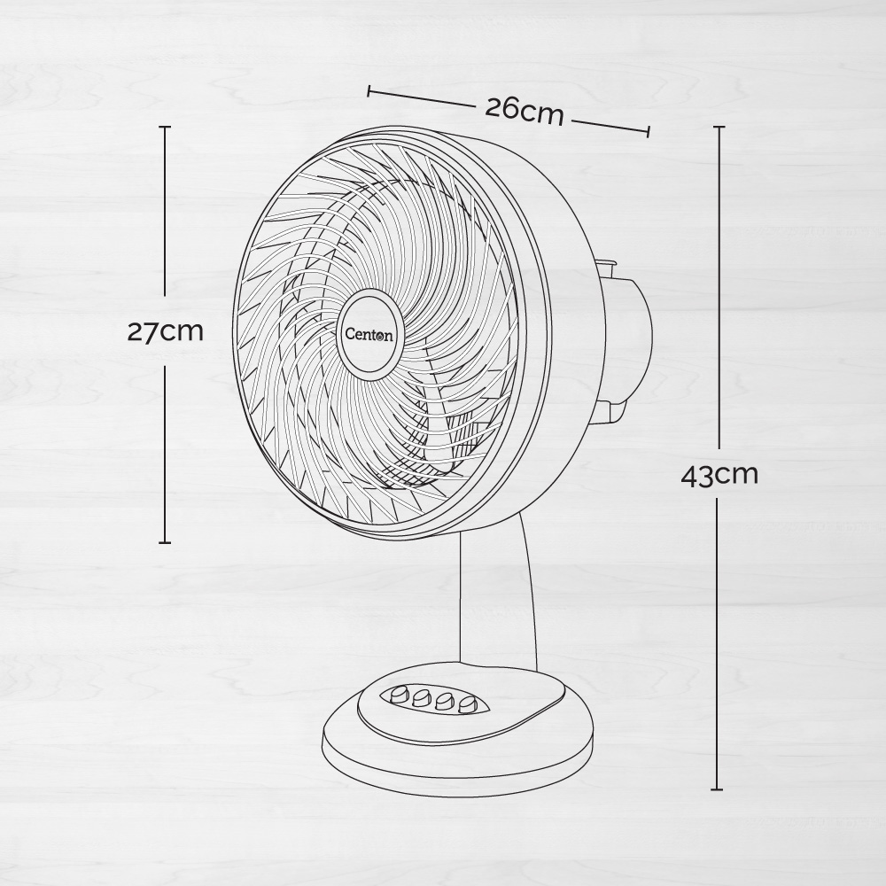CENTON Powerful Turbo 5 Blades Table Fan - Typhoon Series | Shopee Malaysia