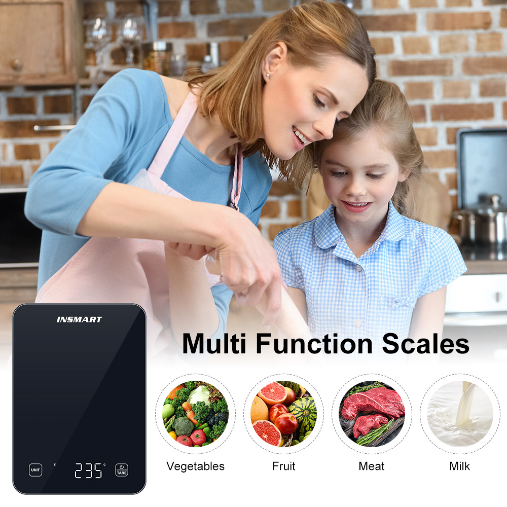 INSMART Food Weighing Scale 10KG/1G Kitchen Scale Digital Waterproof ...