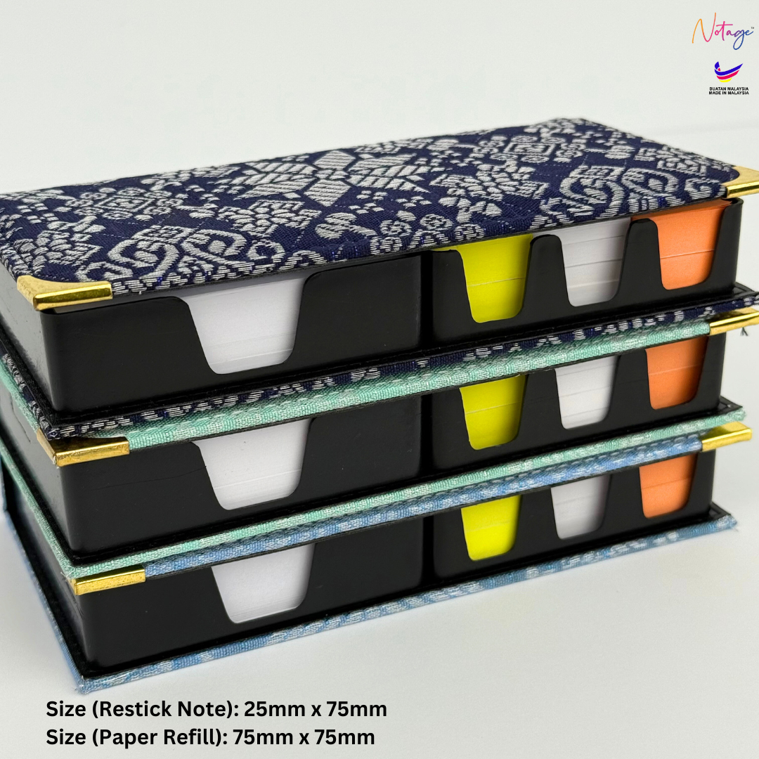 Full Songket Double Memo Box with 200 Sheets Memo Pad and Restick Note ...