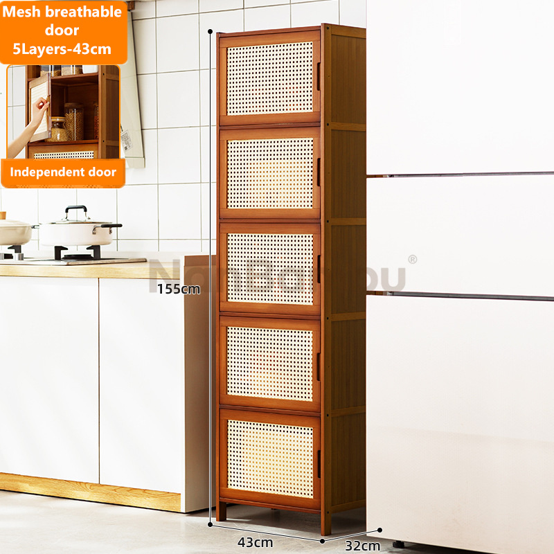 𝓝𝓪𝓷𝓑𝓪𝓶𝓫𝓾 Bamboo Almari Dapur Bertutup 2/4/5/6Layers Kabinet Dapur Rak ...