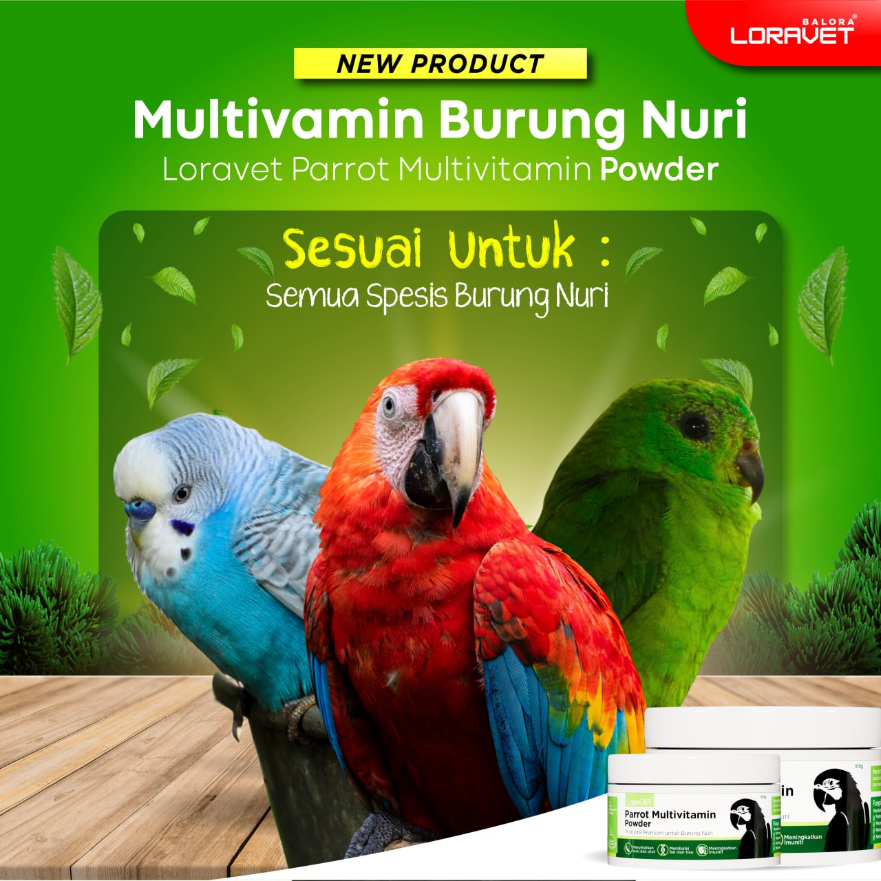 LORAVET VITAMIN BURUNG MULTIVITAMIN ( PARROTS/NURI ) | Shopee Malaysia