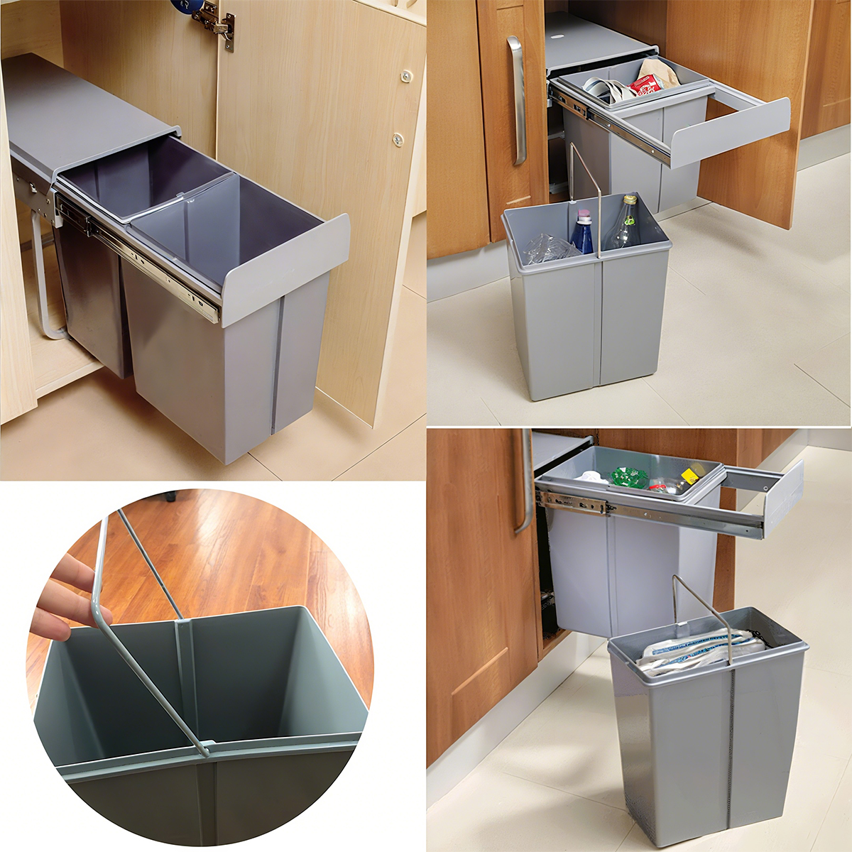 🇲🇾24H🚚 Kitchen Cabinet Dust Bin 40L Waste Bin With Soft Close System ...