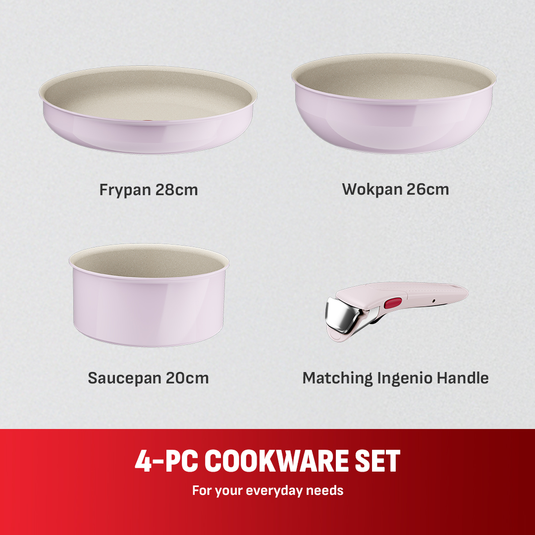 [PreOrder] Tefal Ingenio Serenity 4pcs Set (Pink Clay) | Shopee Malaysia