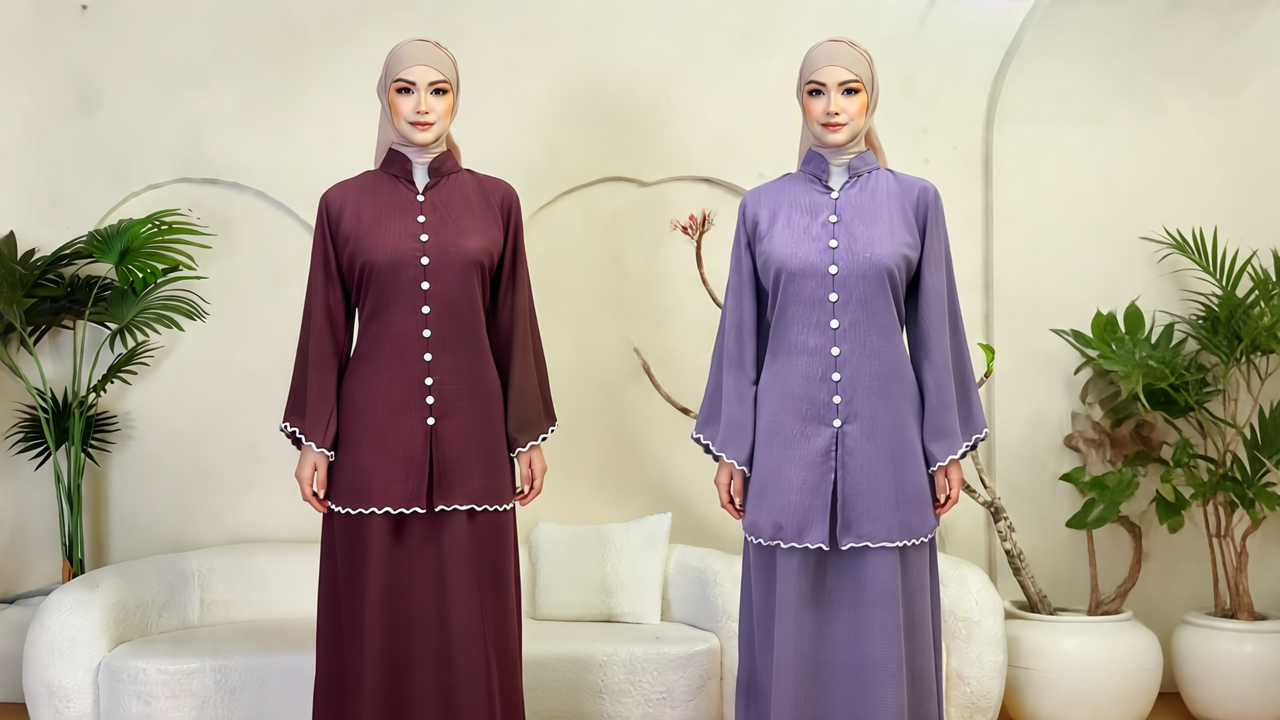 BAJU KURUNG KABAYA KOLLOR border lace , material cey, front button ...