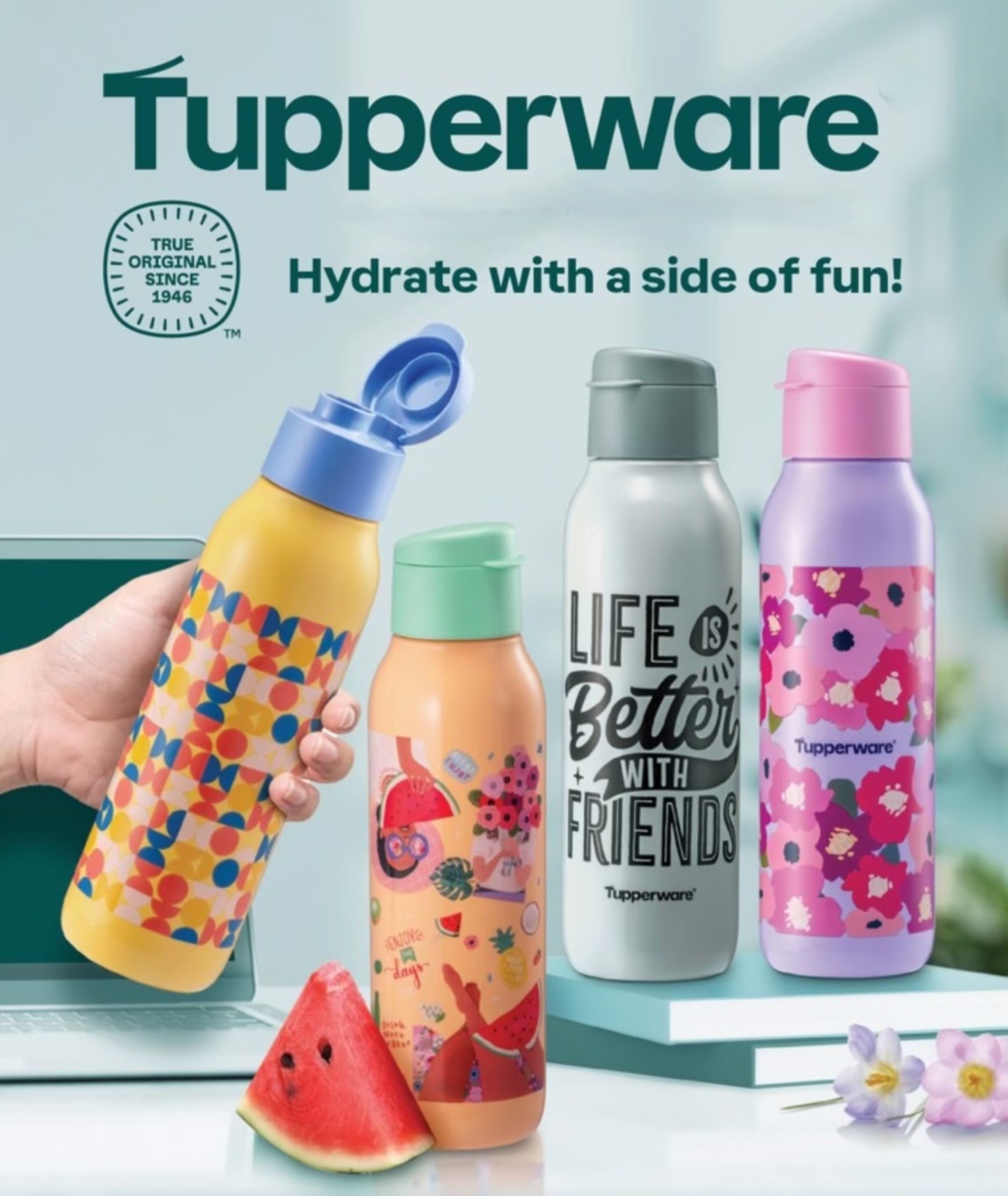 Tupperware Round Eco Bottle 750ml/ Tupperware Boboiboy/ Drinking Bottle ...