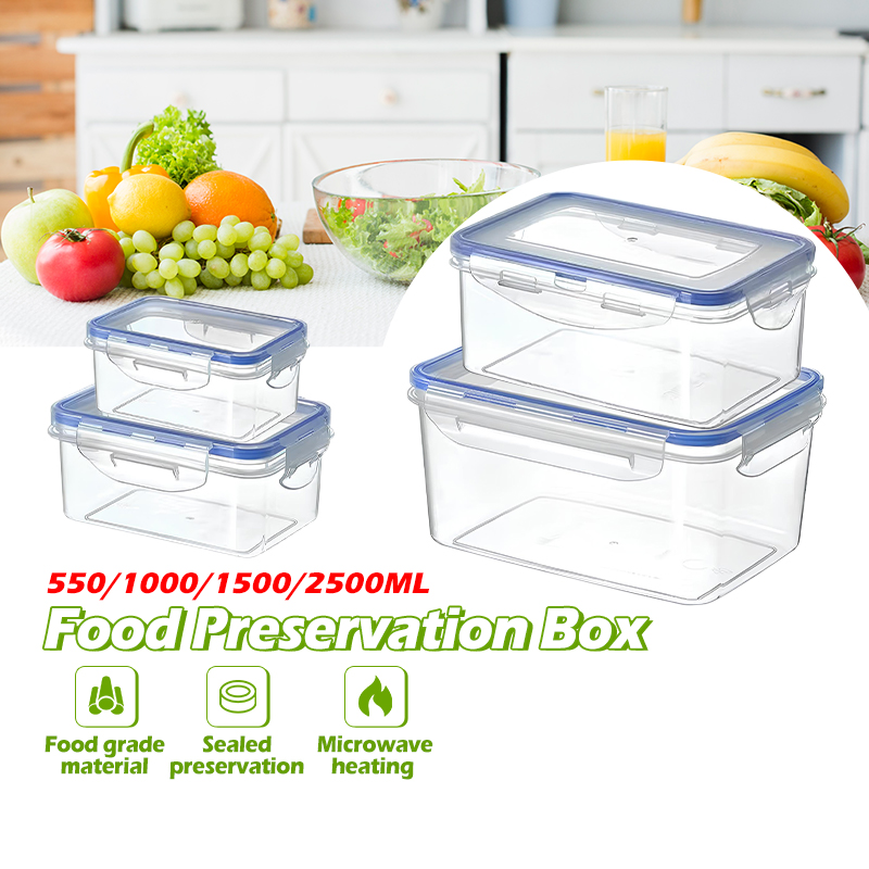 Fridge Food Storage Box Transparent Plastic Fruit Vege Container Airtight Container Bekas Kedap ...