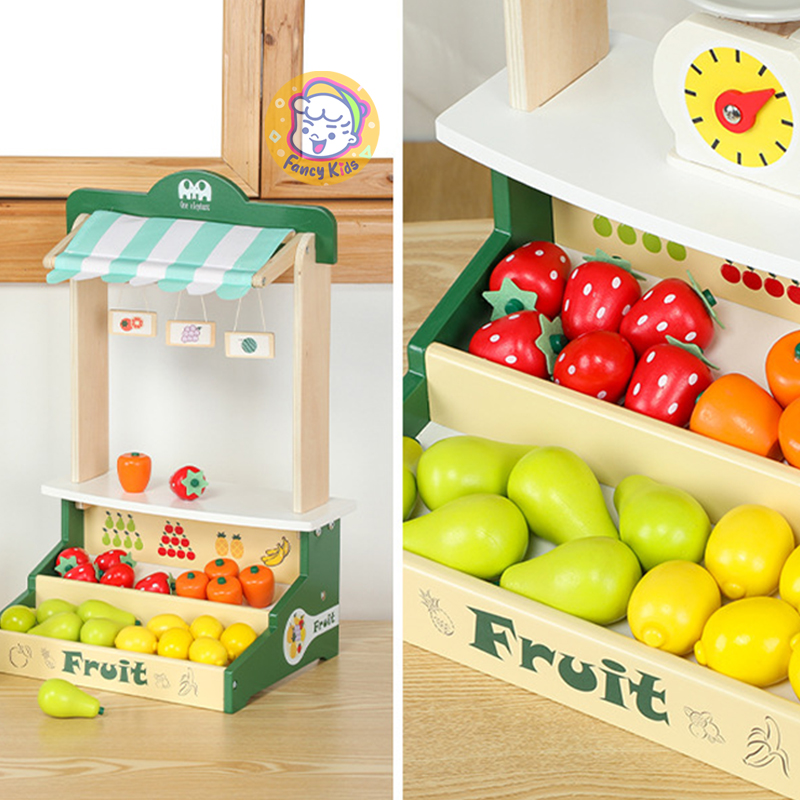 Wooden Mini Fruits and Vegi Stall/Grocery Shopping Store Toys for ...