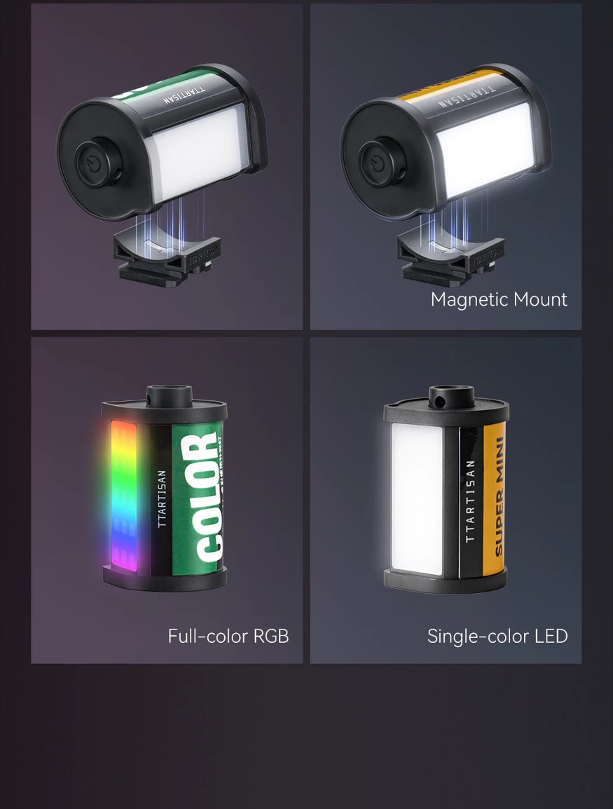TTArtisan Super Mini Magnetic LED Fill Light/RGB Light Series with 3 ...