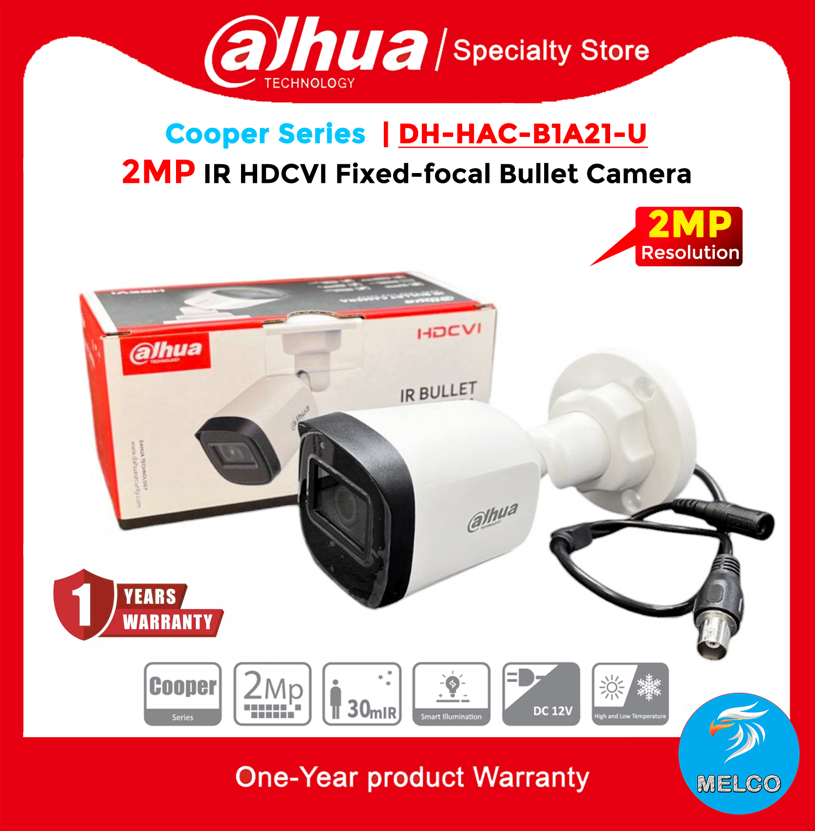 Limited offer Dahua DH-HAC-B1A21P Camera 2MP 1080P Full HD Night View ...