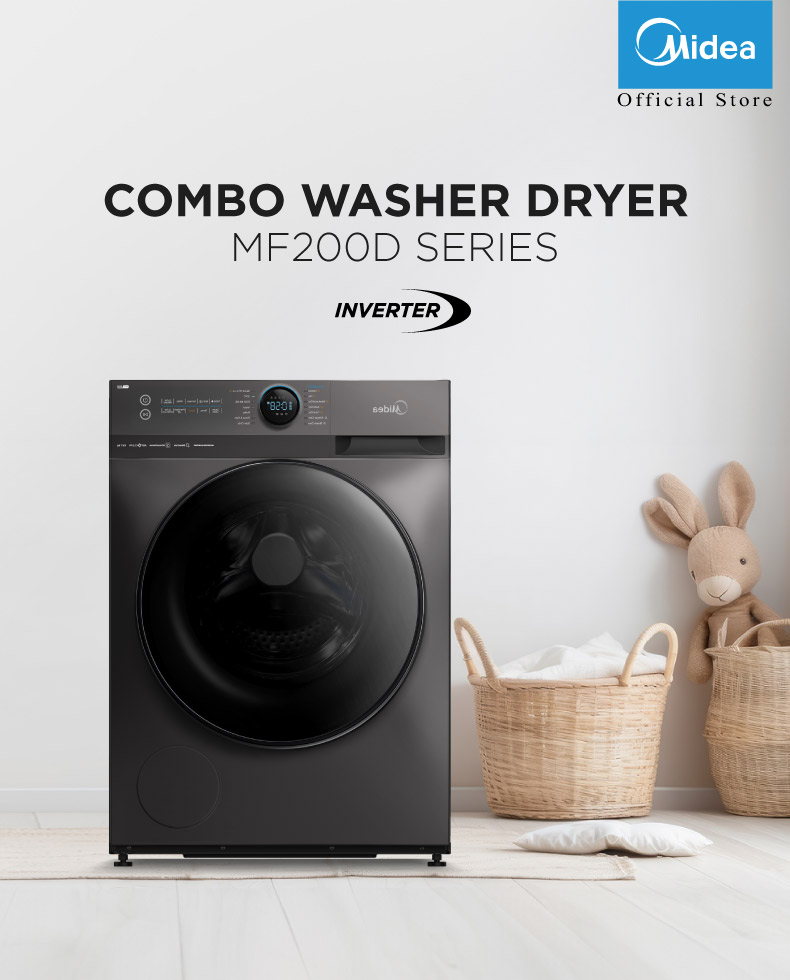 Midea MF200D100WB 10KG/7KG 2 In 1 Inverter Washer Dryer / Combo Washer ...