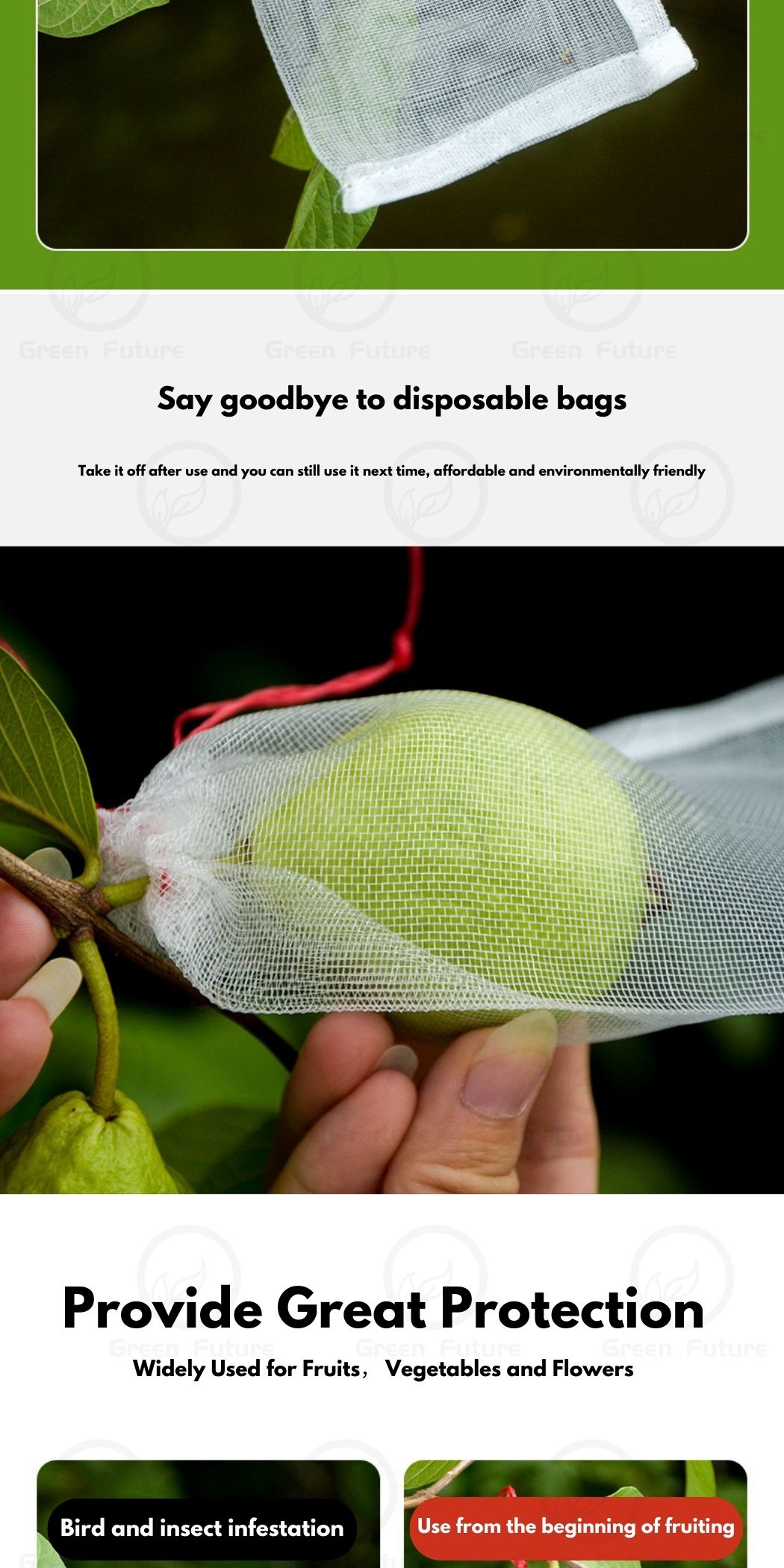 Garden Net Bag Anti Pest Garden Fruit Protect Net bag Balut Buah nylon ...