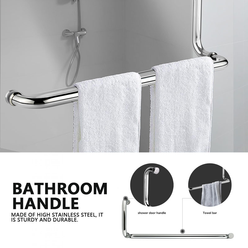 L Glass Bathroom Handle Shower Screen L Handle Stainless Steel pintu ...