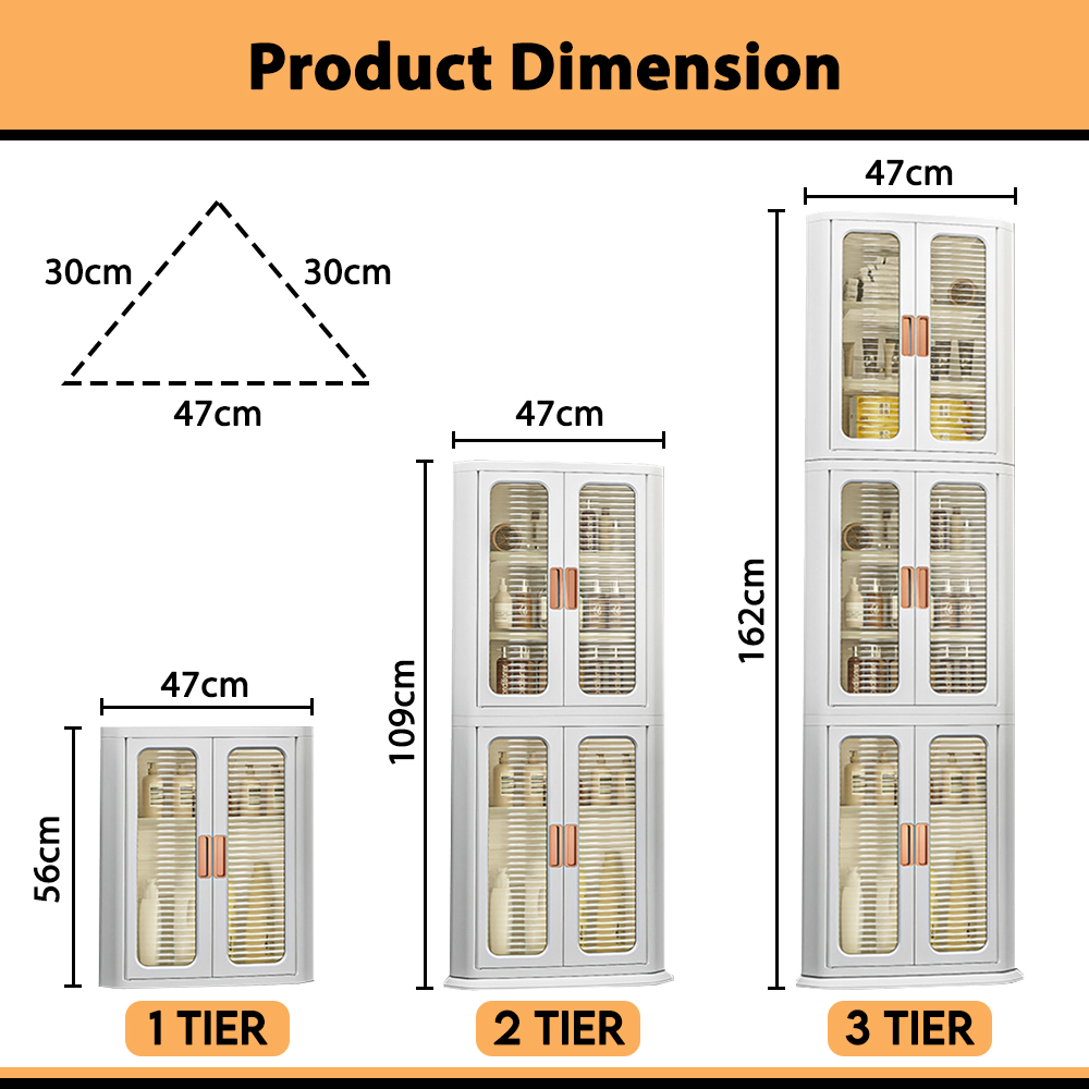 Encora Stackable Corner Storage Box Rak Sudut Storage Cabinet Foldable ...