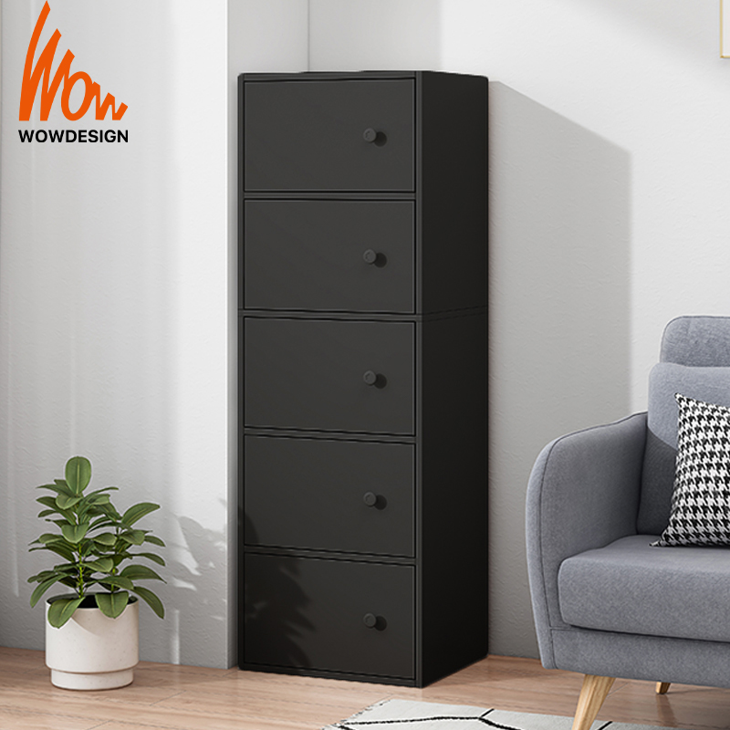 Storage Cabinet With Doors 6 Tier Bertutup Storage Cabinet Black Rak ...