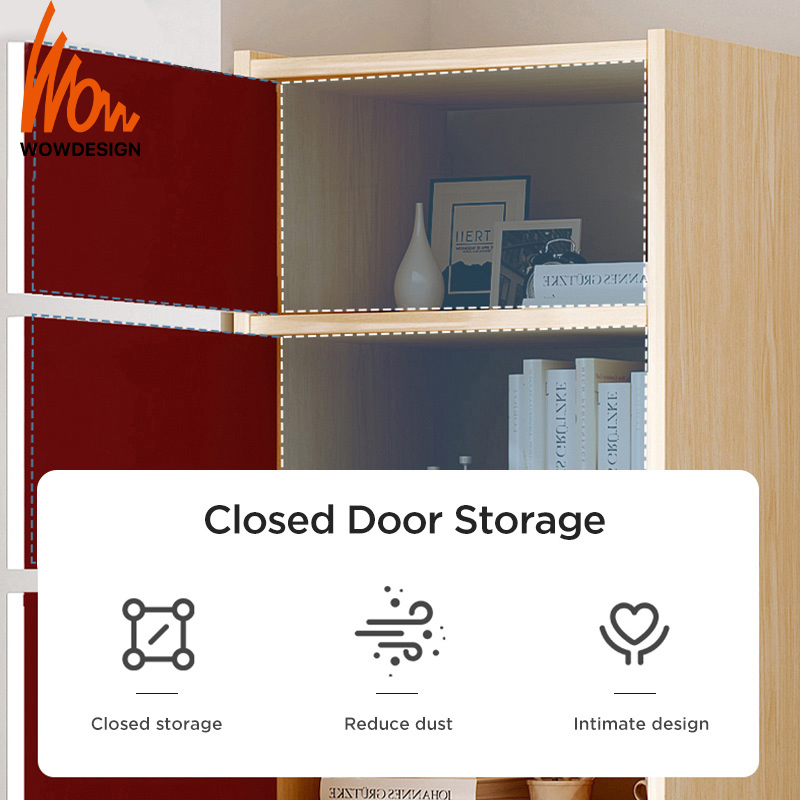 Storage Cabinet With Doors 6 Tier Bertutup Storage Cabinet Black Rak ...
