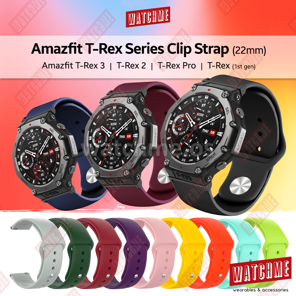 Amazfit T-Rex 3, T-Rex 2, T-Rex Pro Clip Strap, Sport Band Style 22mm (for watch trex3 trex2 ...