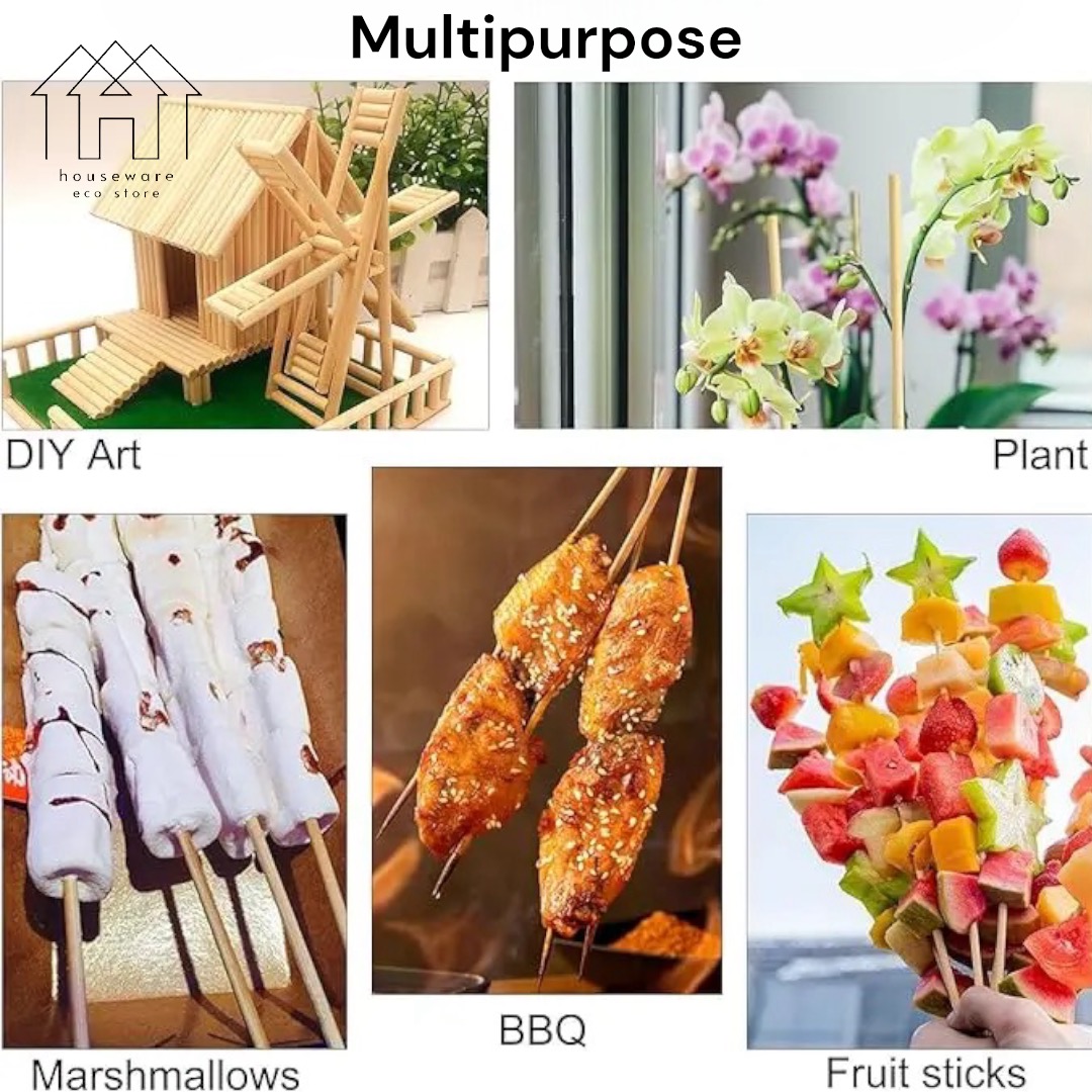 5mm Thick Bamboo Skewer / Lidi Sate Satay Stick / BBQ Stick Kayu Cucuk ...