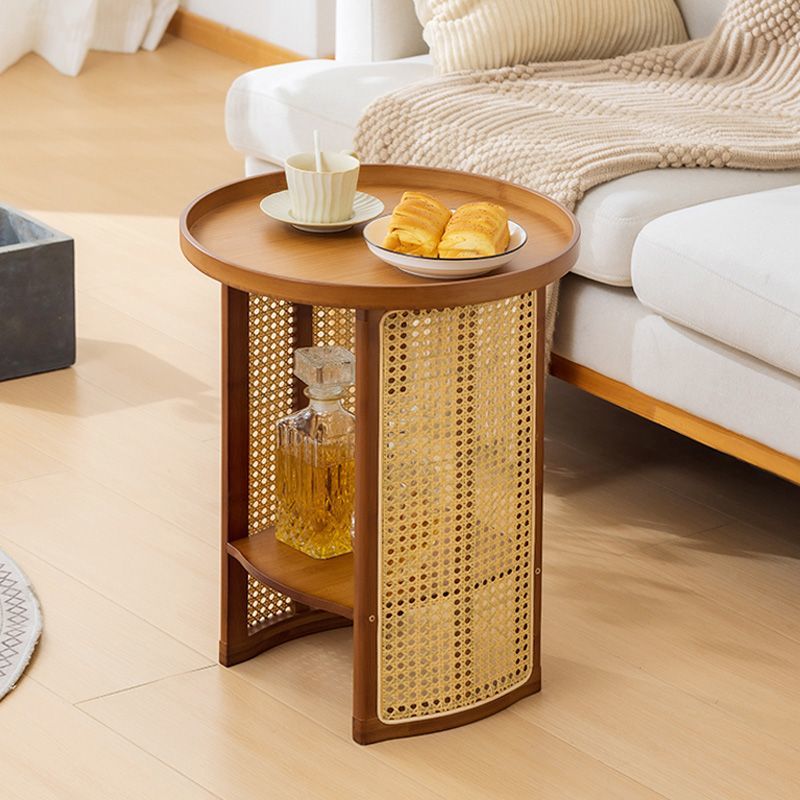 Rattan sofa side table round small tea table living room coffee table ...