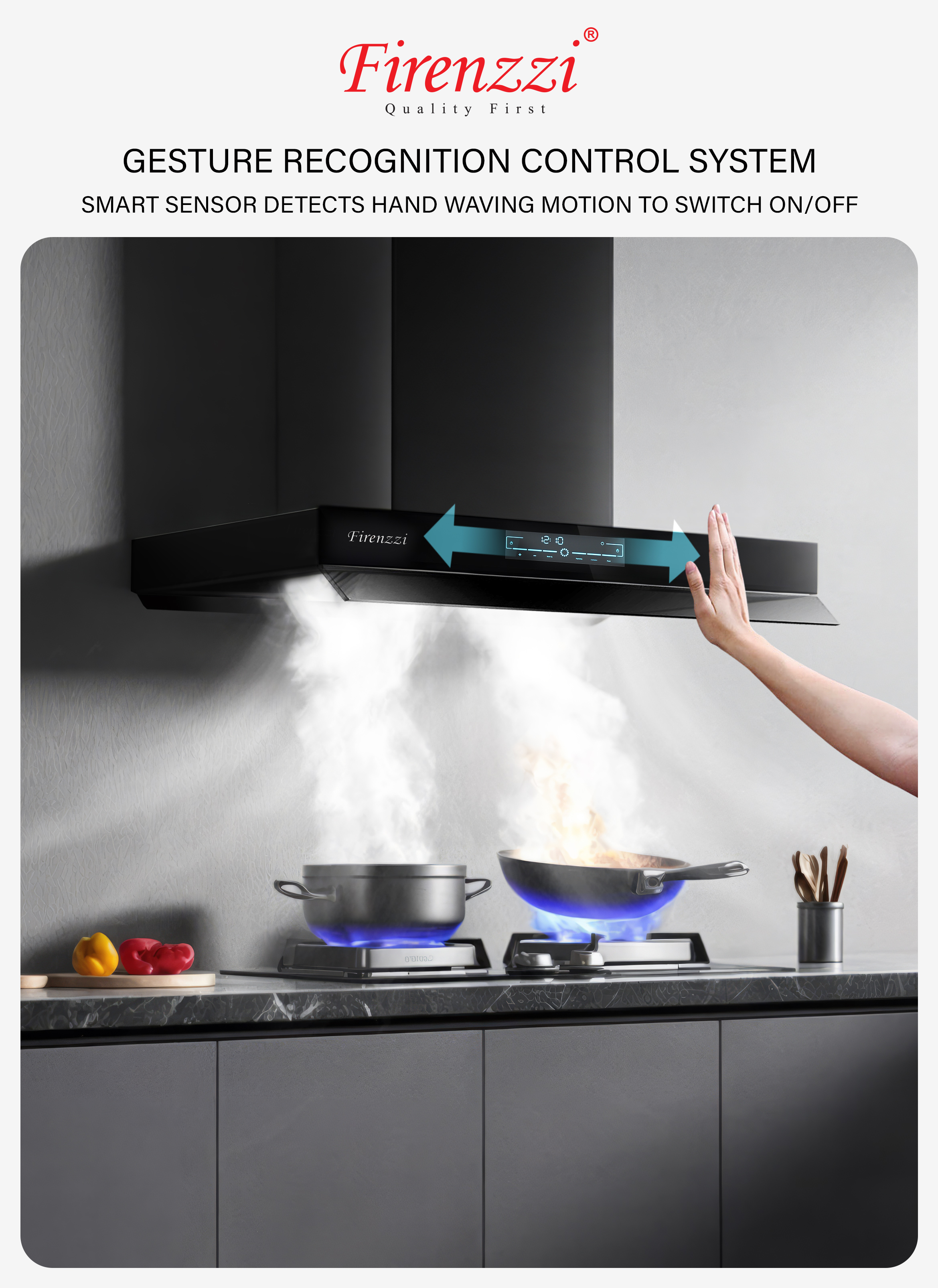 Firenzzi Designer Hood 2400m3/hr Super High Suction Power FCH-9468 ACX ...