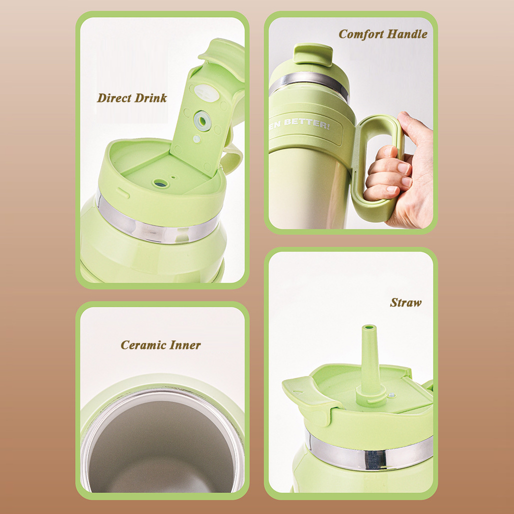 Cille Dodge 900ml Mug Design With Straw Handheld Ceramic Liner ...