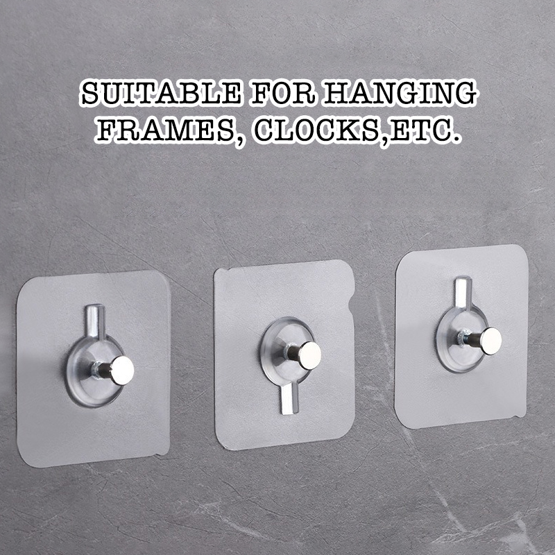 𝗦𝗧𝗥𝗢𝗡𝗚 𝗔𝗗𝗛𝗘𝗦𝗜𝗢𝗡 》Punch-Free Wall Screw Hook Photo Frame Paint Hanger ...