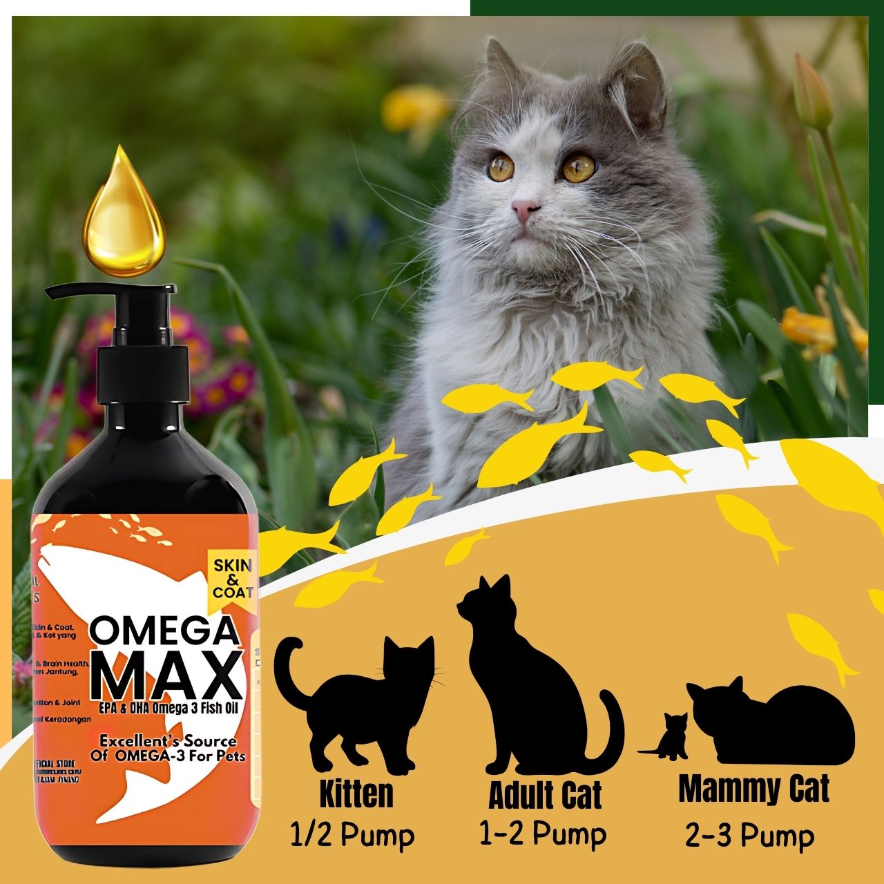 AGRO | Pet | Omega | Oil | Oil Fish Omega | Cat and Dog Skin And Coat ...