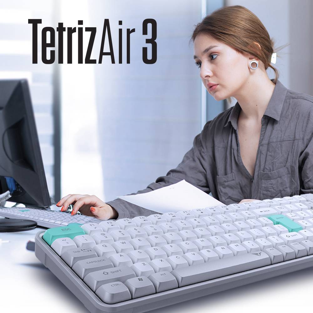 Alcatroz Tetriz 3 Multi-Device Rechargeable Bluetooth Wireless Keyboard ...