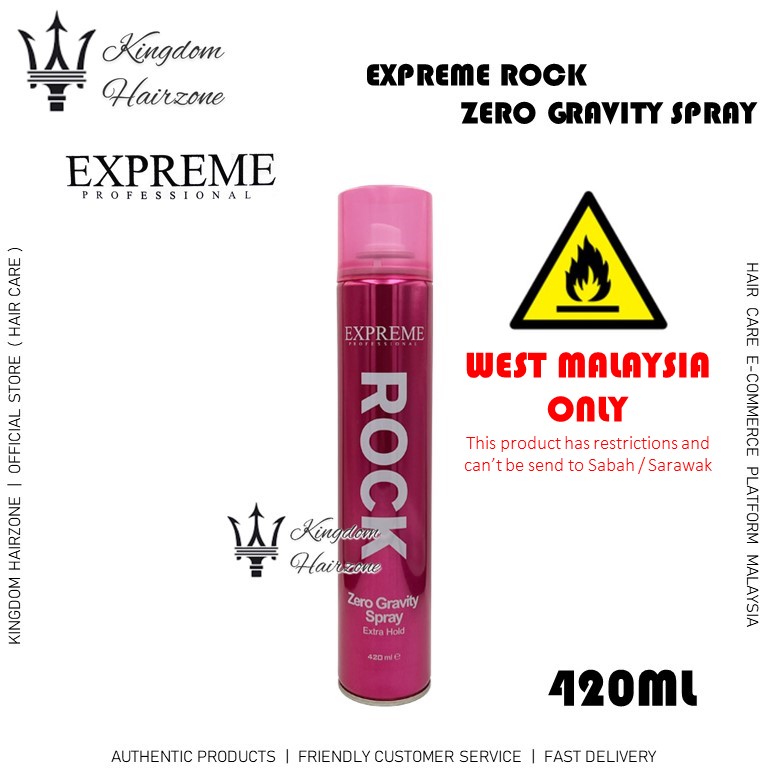 EXPREME Professional ROCK Zero Gravity Hair Styling Spray Hairspray ...