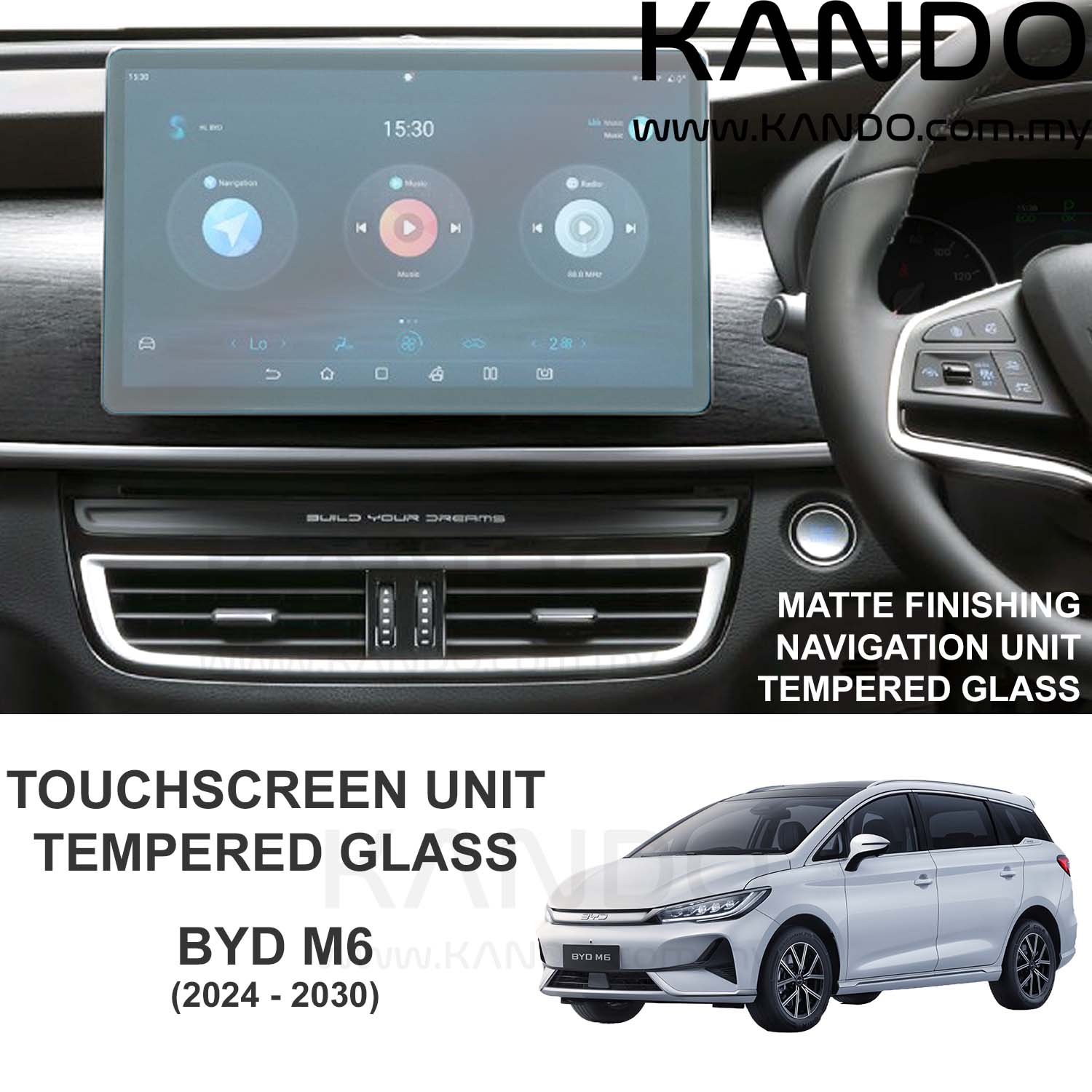 BYD M6 Tempered Glass Protector BYD M6 Screen Protector BYD M6 ...