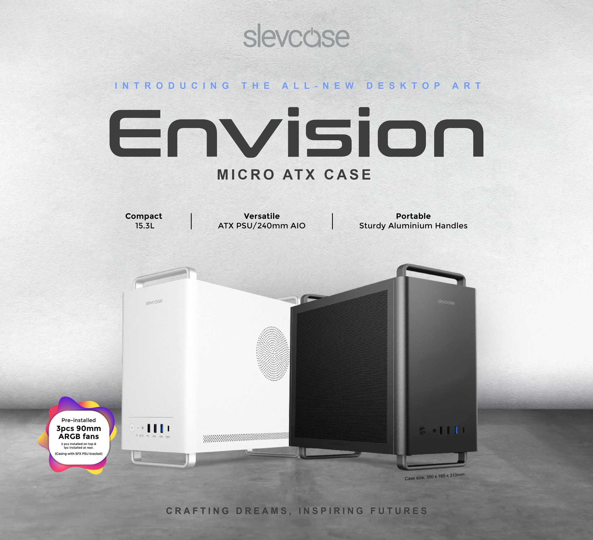 SLEVCASE INSIGHT / SPOTLESS / ENVISION MATX ITX PC CASING (Minimalism ...