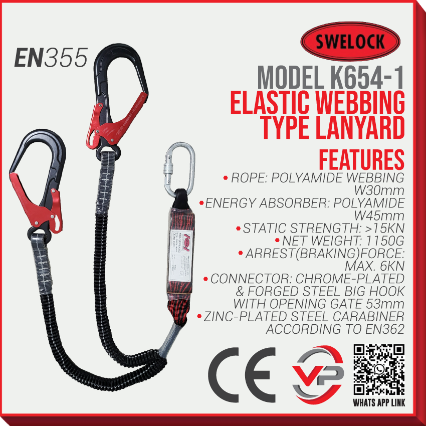SWELOCK KOREA K452+K654-1 LIGHTWEIGHT BODY HARNESS SET SAFETY HARNESS C ...