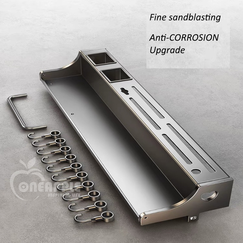 ONEAPPLE.MY 40/50/60cm knife Hanging Rack Condiments Organizer Wall ...