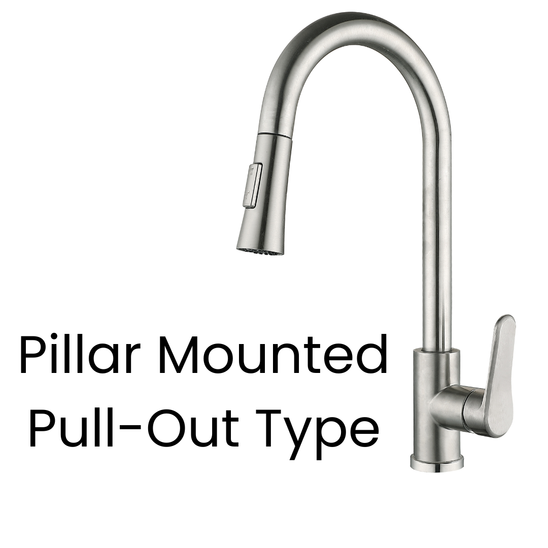 MOCHA Food Grade SUS304 Stainless Steel Basin Pillar Mount Wall Mounted ...