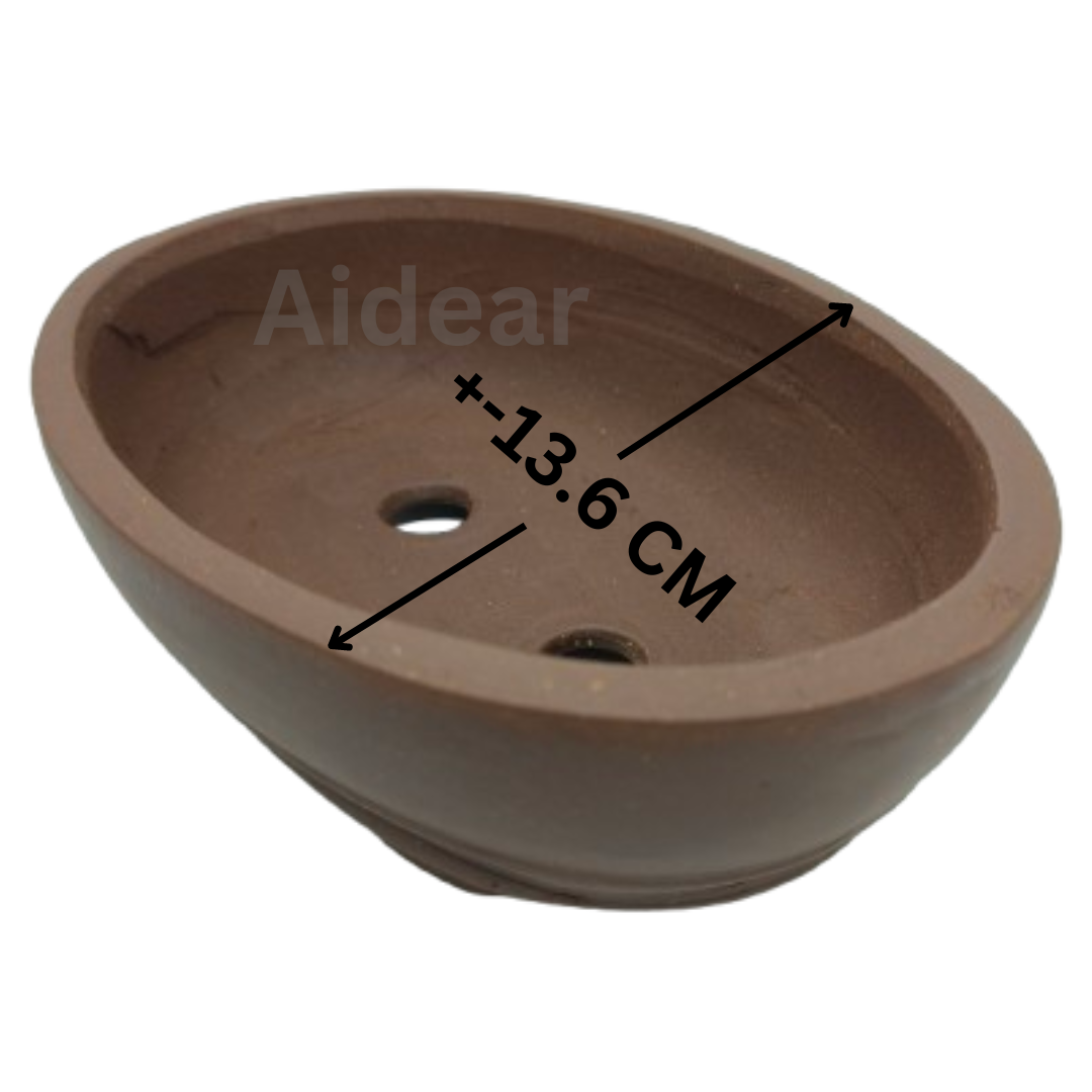 OVAL SHALLOW PURPLE SAND (ZISHA) BONSAI FLOWER POT PASU BUNGA SERAMIK ...