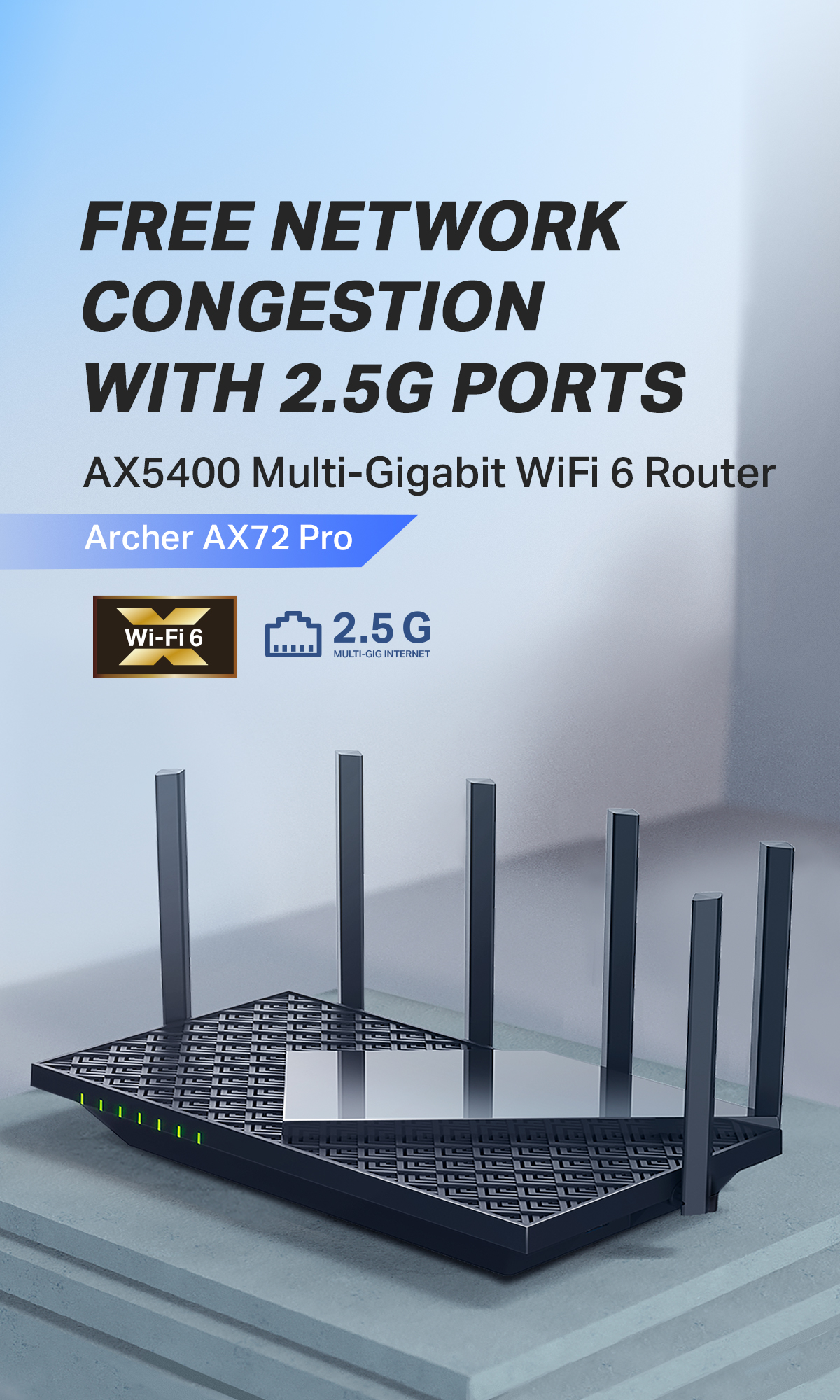TP-Link Archer AX72 Pro AX5400 Wi-Fi 6 Router Multi-Gigabit with 2.5G ...