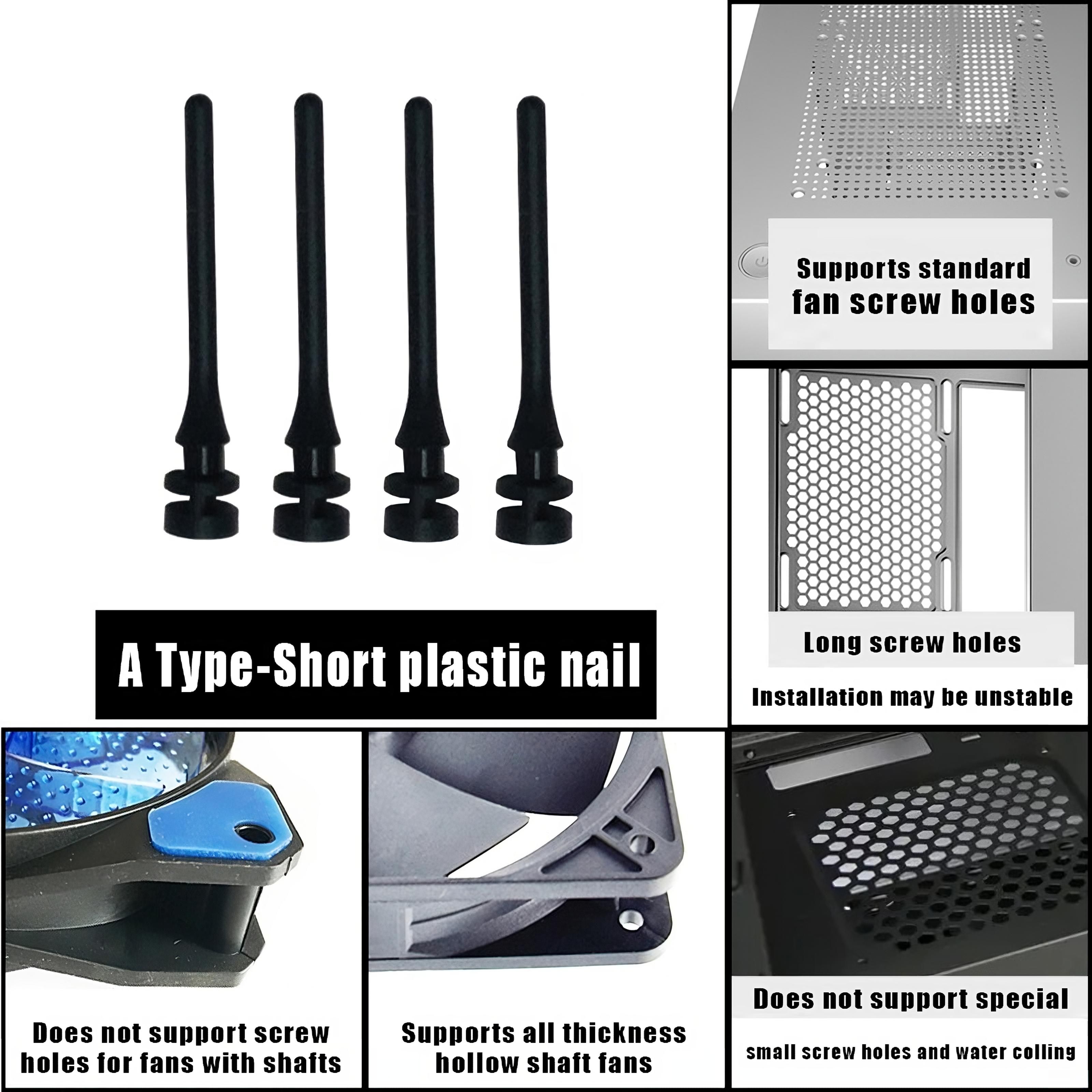 PC Case Cooling Fan Rubber Mounting Screws Computer Noise Absorption ...