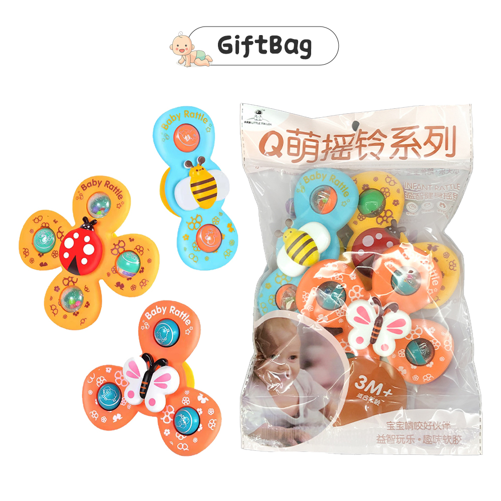 BEVAVAR 3Pcs Set Baby Spinner Toy Kids Bath Toys Finger Spinning Baby ...