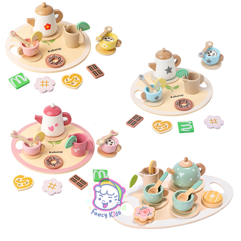 Wooden Afternoon Teapot Set Toys/Kids Pretend Play Set/Role Play Tea ...