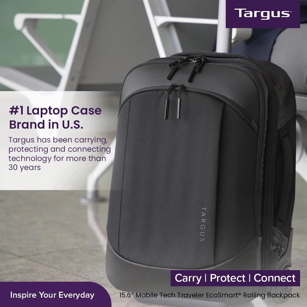 Targus 15.6” Mobile Tech Traveler EcoSmart Rolling Backpack - TBR040GL ...