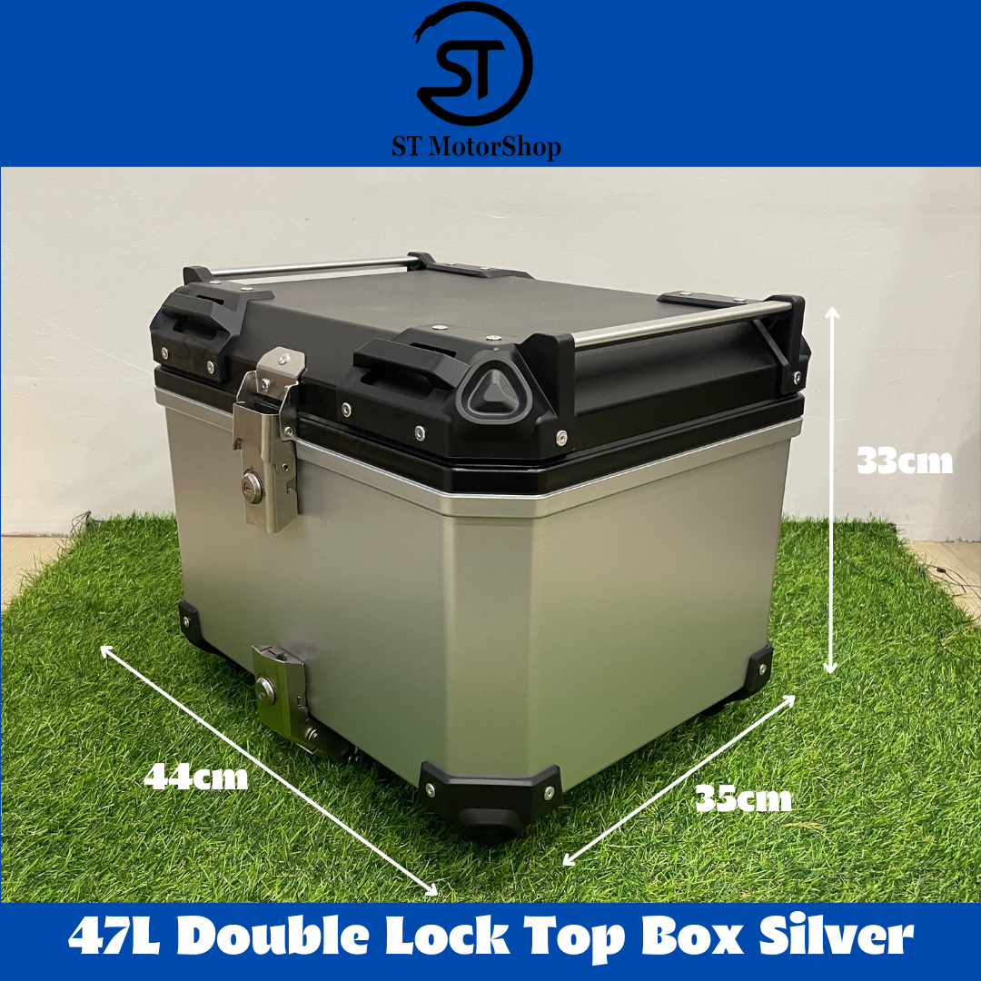 Motorcycle Double Lock Top Box Kotak Motor 45 Liter 45L With Universal ...