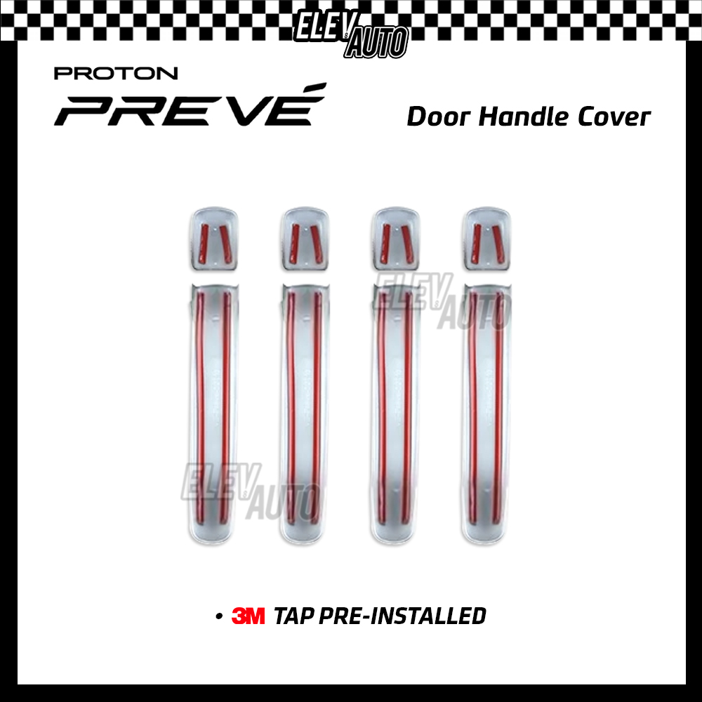 Proton Preve Door Handle Cover Trim Carbon Chrome Black Bodykit Garnish ...