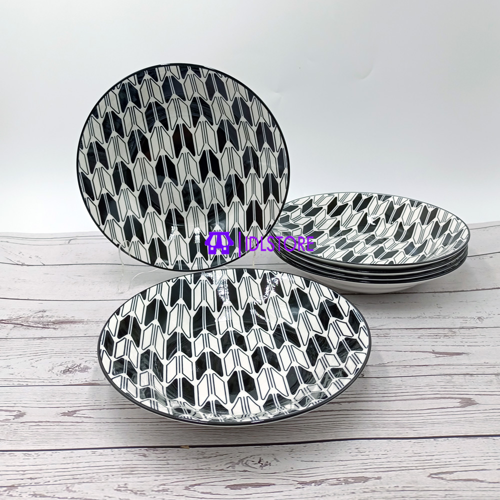 6 Pcs Porcelain Dinner Plate Set Pinggan Mangkuk Pinggan Nasi Pinggan ...