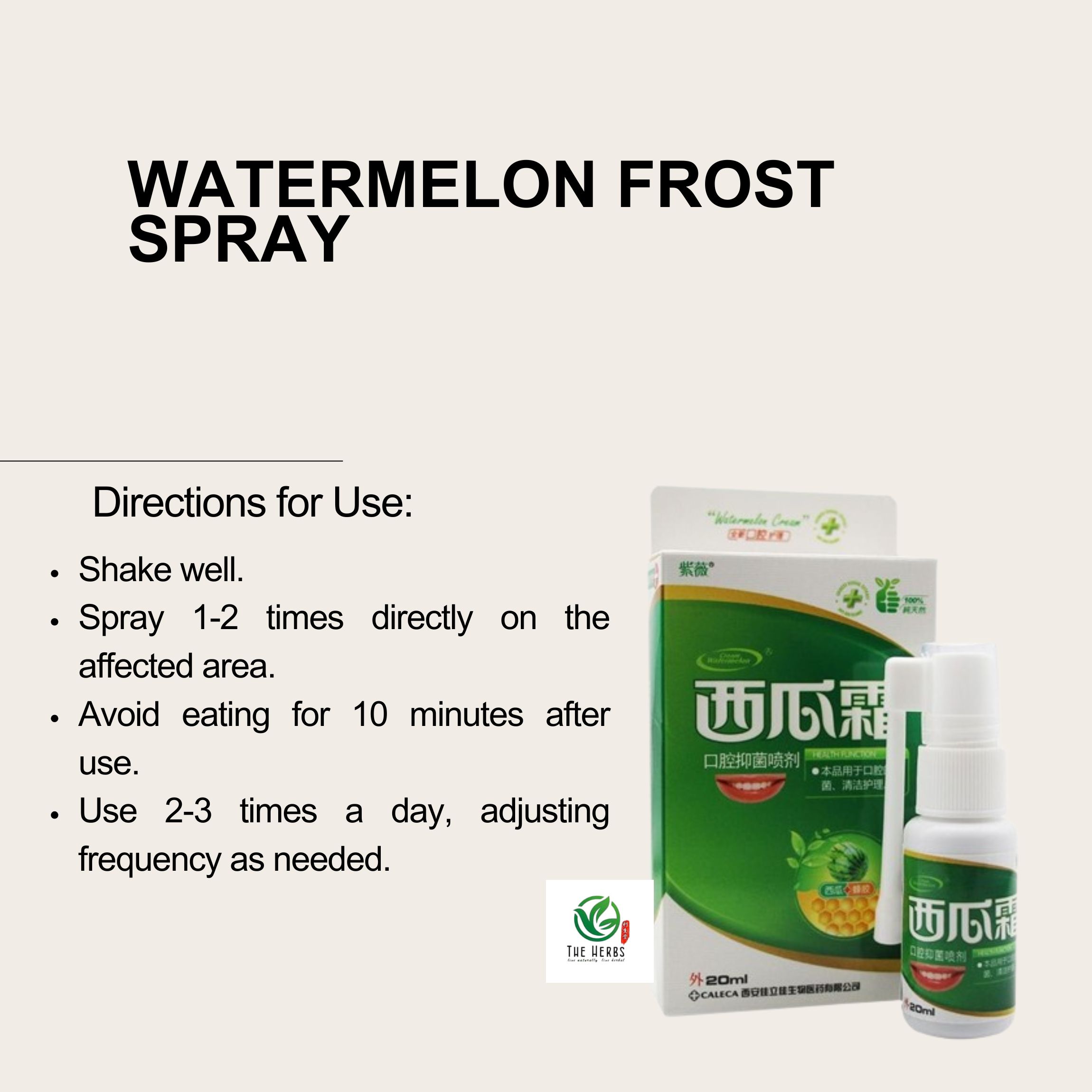 Mouth ulcers Spray Ulser Mulut Tembikai Frost 西瓜霜喷剂口腔溃疡 20ml oral ...