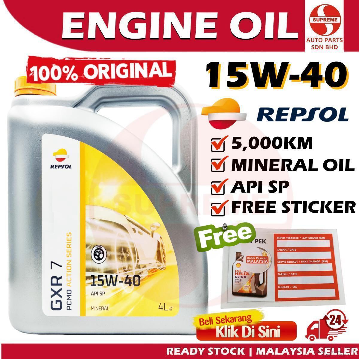 S2U Original Repsol Engine Oil 15W40 4Liter API SP Synthetic Oil Minyak ...