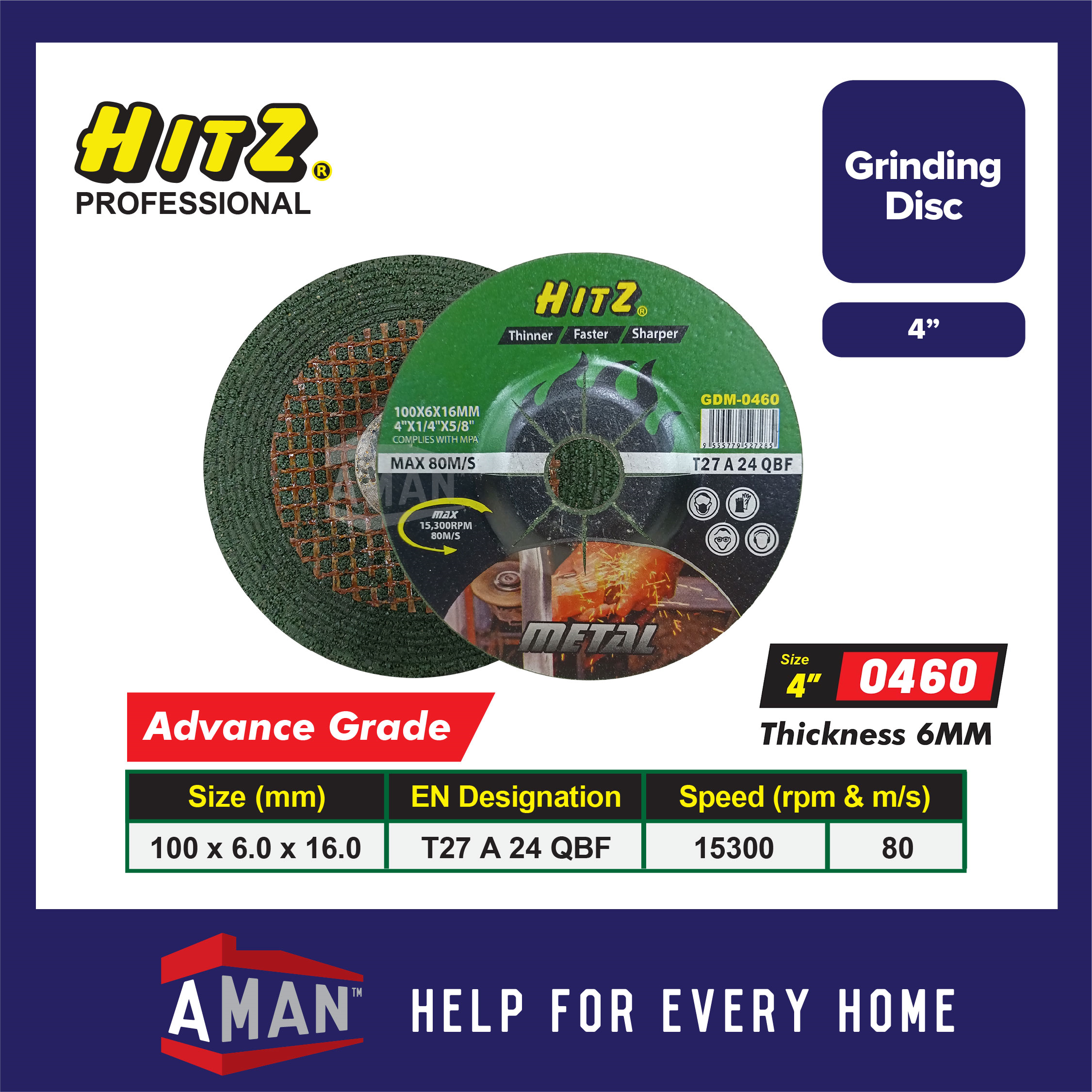 HITZ Metal Grinding Disc Polishing Disc Mata Pengisar Mata Polish ...