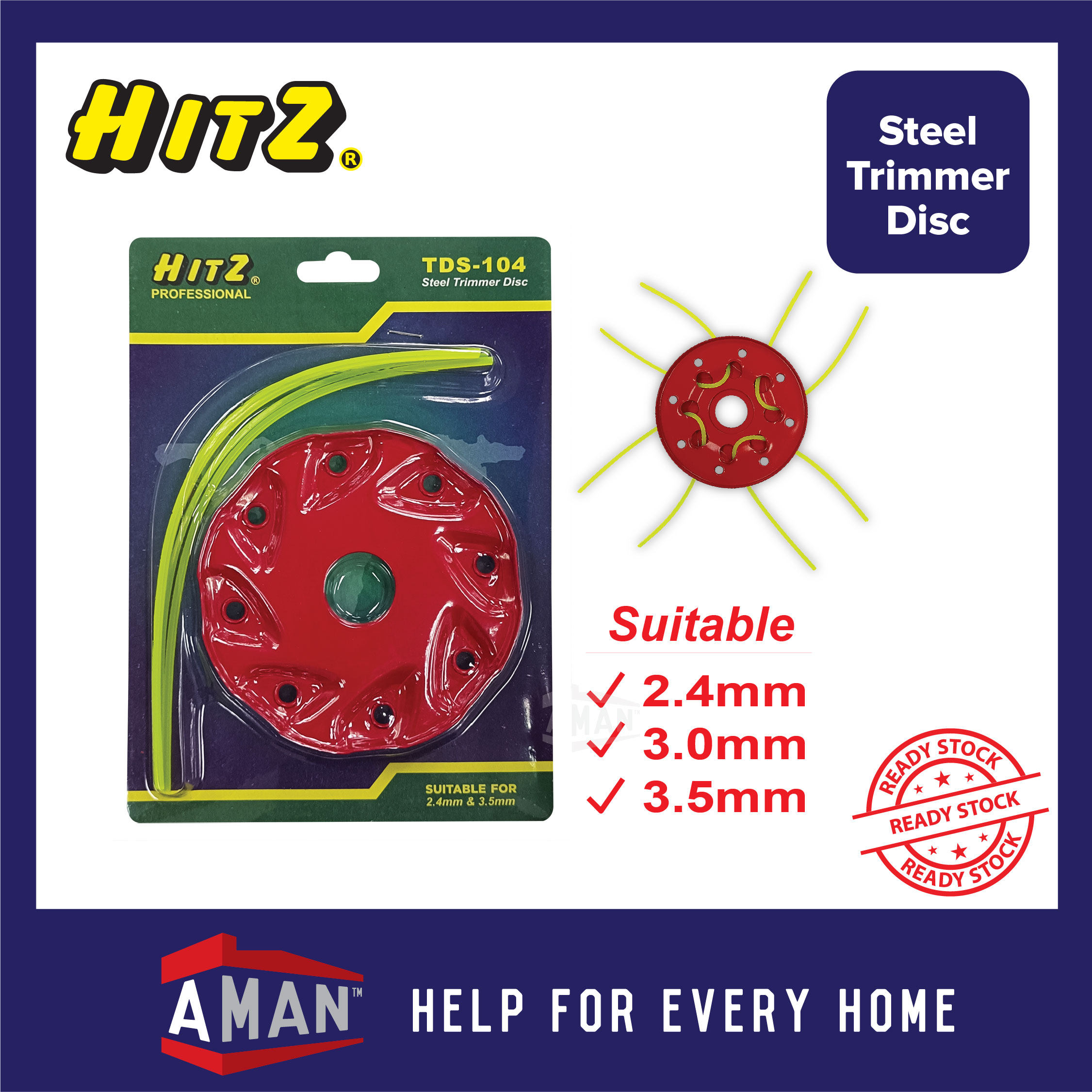 HITZ Aluminium Steel Trimmer Disc Grass Cutter Trimmer Line Cutting ...
