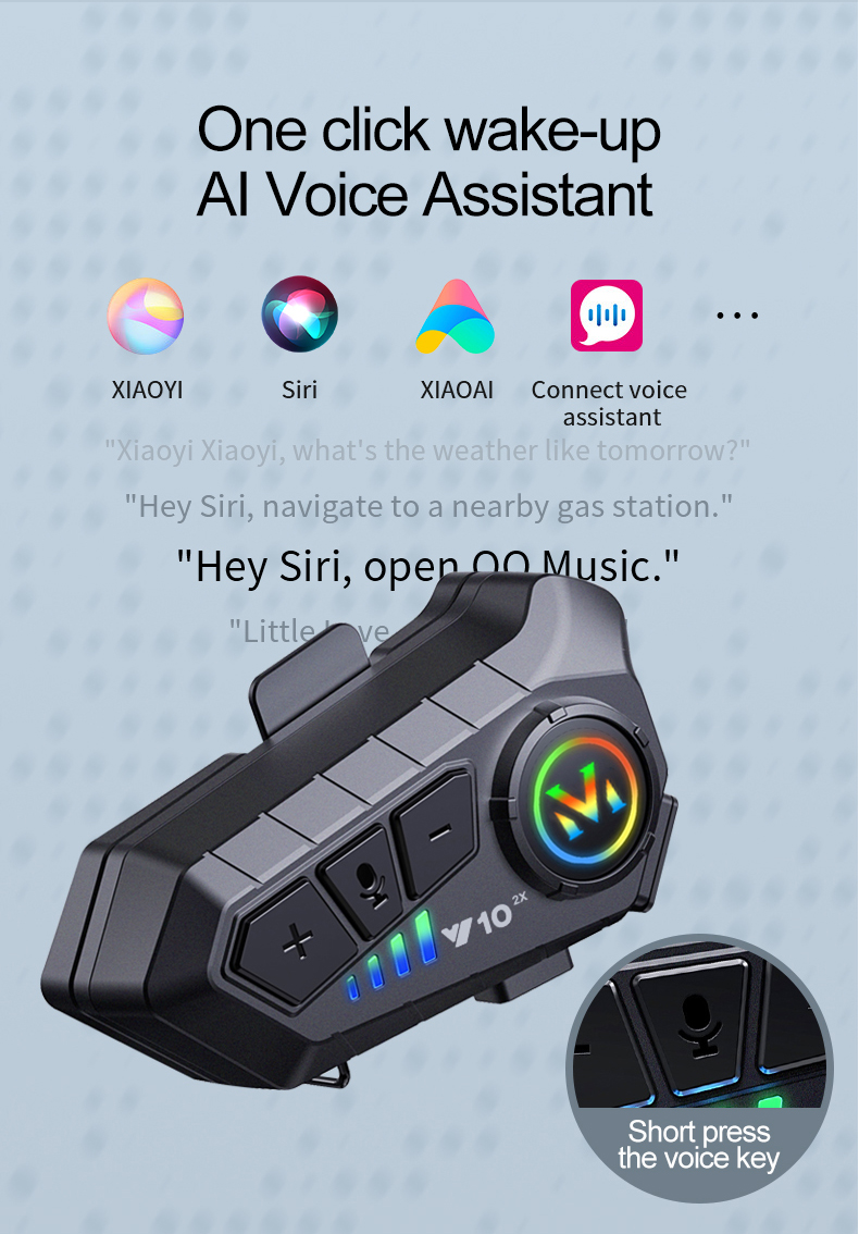 HNJ Y10 Y11 Motor Helmet Intercom Bluetooth Headset Wireless IPX6 Level Waterproof Free Noise ...