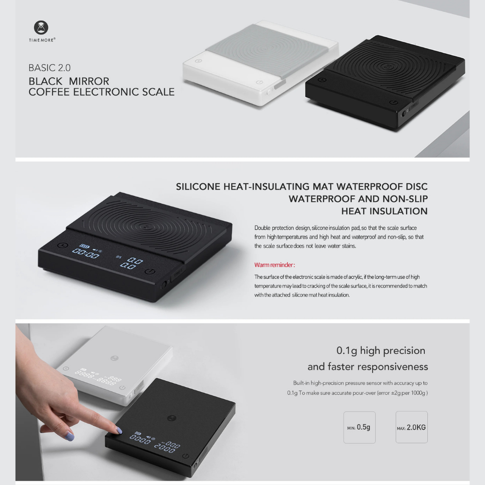 TIMEMORE Black Mirror Basic 2 Scale, Basic Plus Scale, Mini Espresso ...