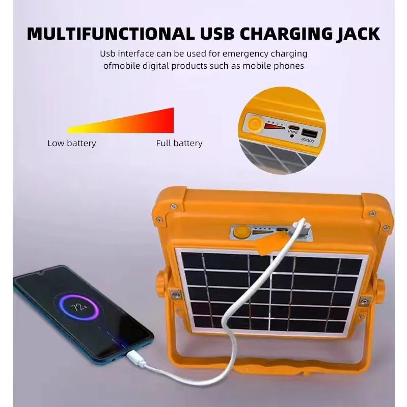20000W Rechargeable Solar Work Light LED Floodlight Spotlight USB Portable Lampu solar | Shopee ...