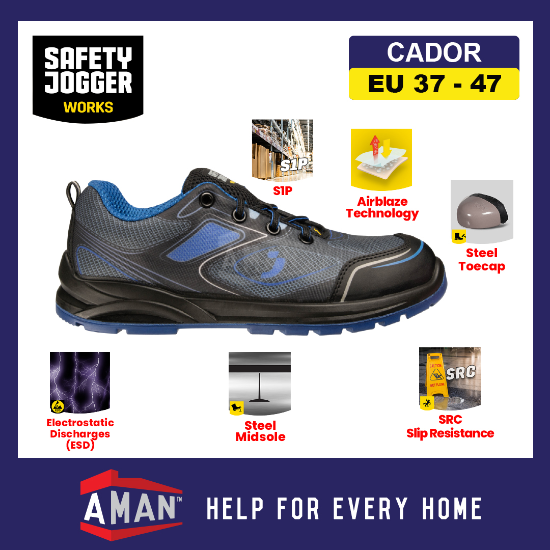 Safety Jogger Cador ESD S1P Sporty Safety Shoes Steel Toecap Midsole ...